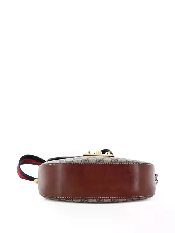 Gucci Padlock Saddle Shoulder Bag In Gg Coated Canvas And Leather - Black