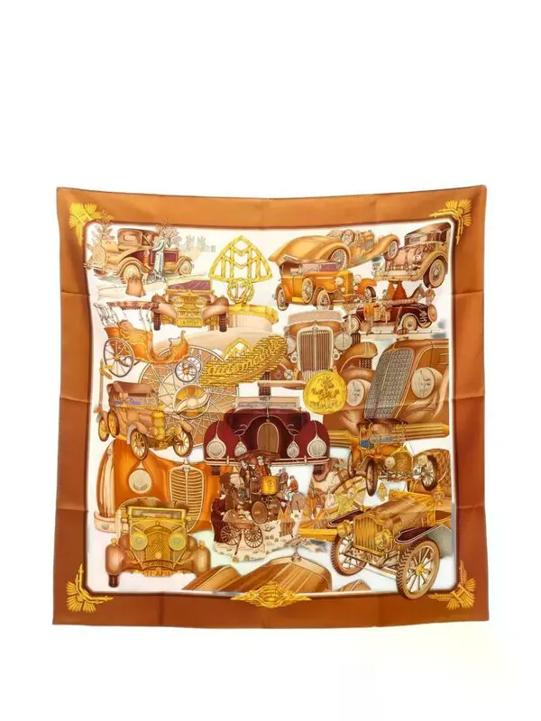 Hermès 2010s Automobile Carrés Scarf - Brown