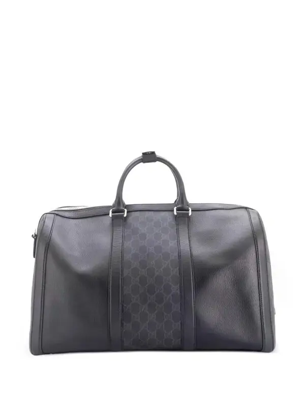 Gucci Convertible Duffle Backpack Gg Coated Canvas And Leather Medium Travel Bag