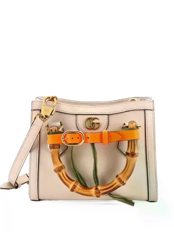 Gucci Diana Mini Tote Bag With Bamboo Handle - White