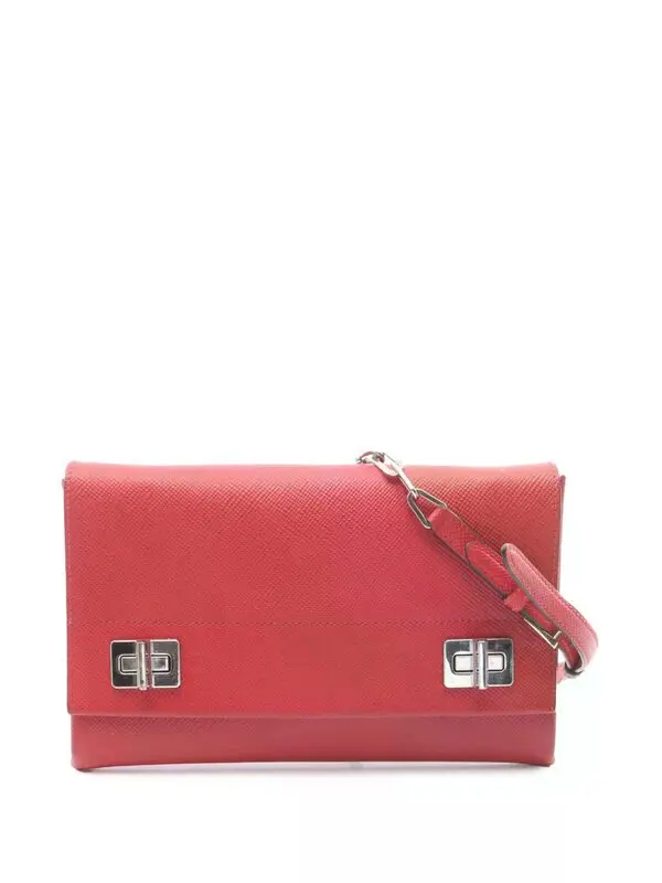 Prada 2010-2026 Saffiano Wallet On Strap Crossbody Bag
