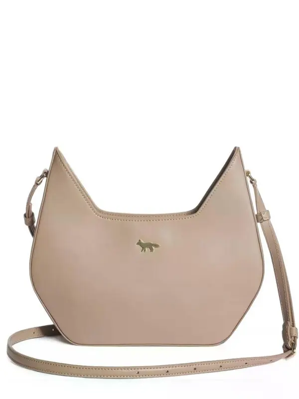 Maison Kitsuné Fox-shape Leather Shoulder Bag - Brown