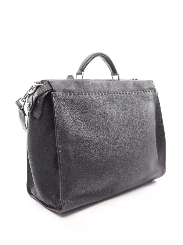 Fendi Selleria Peekaboo Leather Bag - Grey