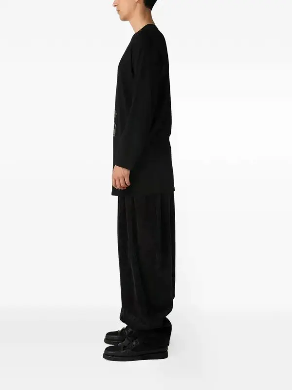 Yohji Yamamoto Graphic-print Side-slit T-shirt