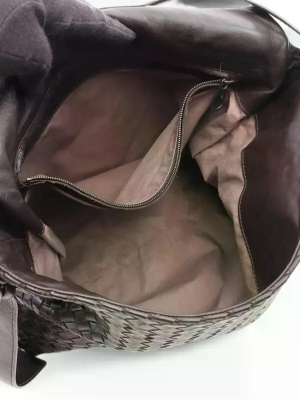 Bottega Veneta 2000s Intrecciato Leather Messenger Bag
