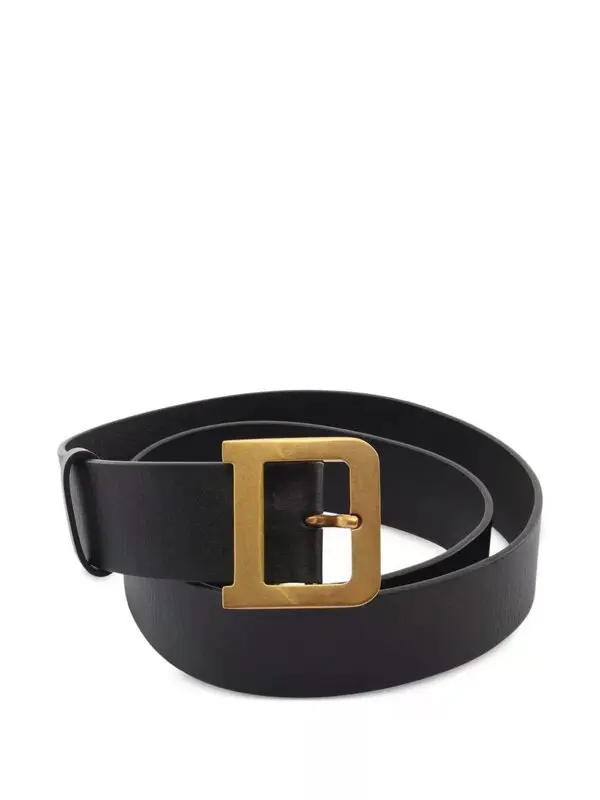 Dior D-buckle Leather Belt - Black