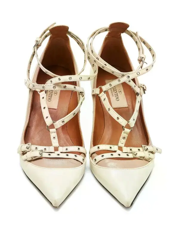 Valentino Garavani Leather Strappy Pointed Toe Pumps