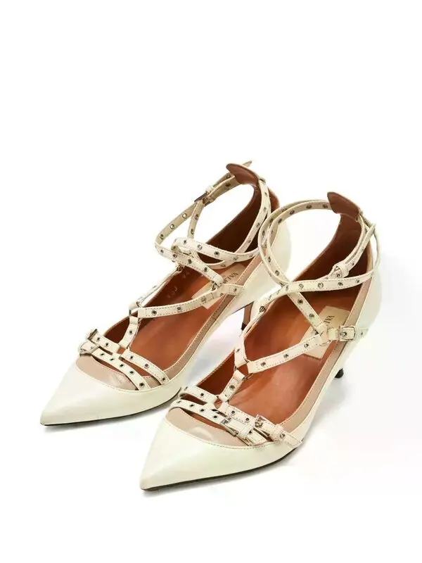 Valentino Garavani Leather Strappy Pointed Toe Pumps