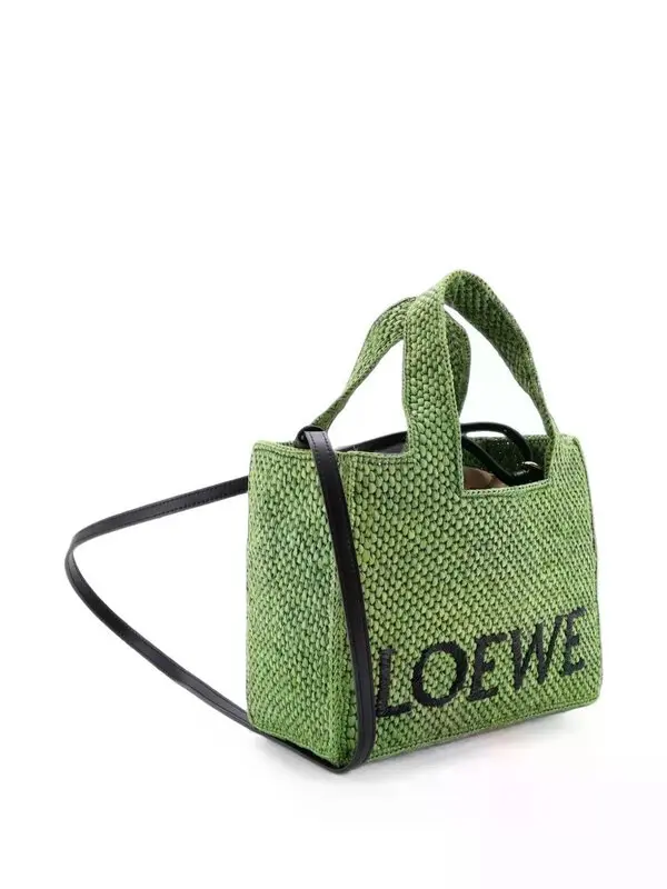 Loewe Paula's Ibiza Logo Convertible Raffia Small Tote Bag