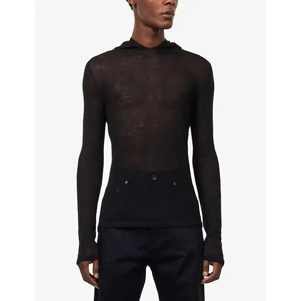 Rick Owens Maglia Hooded Cashmere Jumper
