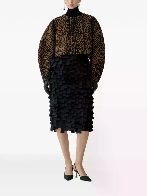 Carolina Herrera Leopard-jacquard Cocoon Jacket
