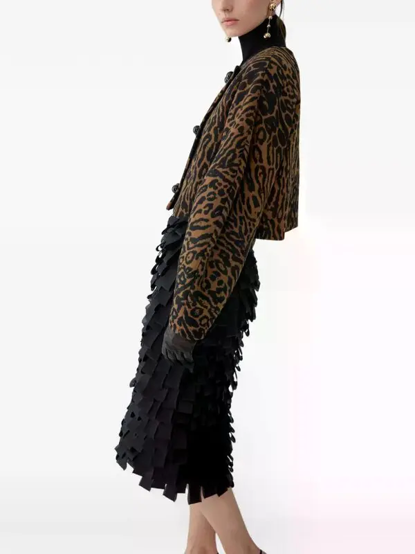 Carolina Herrera Leopard-jacquard Cocoon Jacket