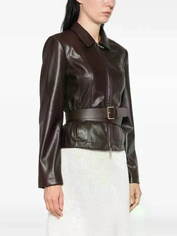 Liu Jo Belted Zip-up Jacket - Brown