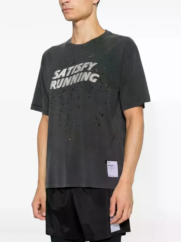 Satisfy Distressed Logo-print T-shirt