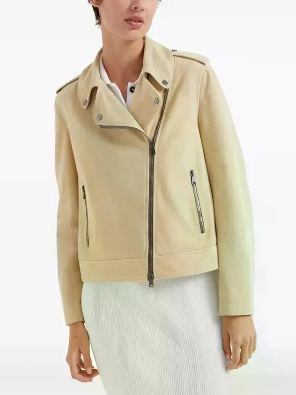 Brunello Cucinelli Panelled Suede Cropped Jacket