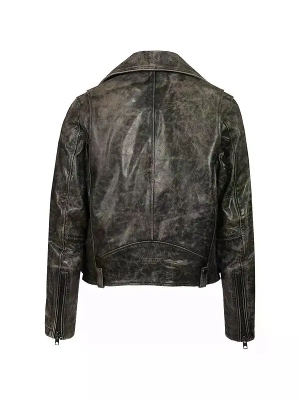 DIESEL® Biker Jacket In Treated Leather - Black
