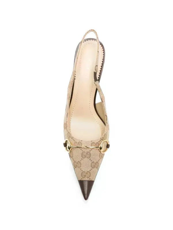 Gucci Donna Horsebit Gg Supreme Slingback Pumps