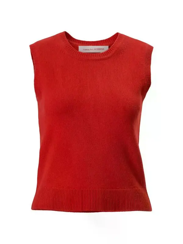 Carolina Herrera Ribbed-trim Knit Tank Top - Red