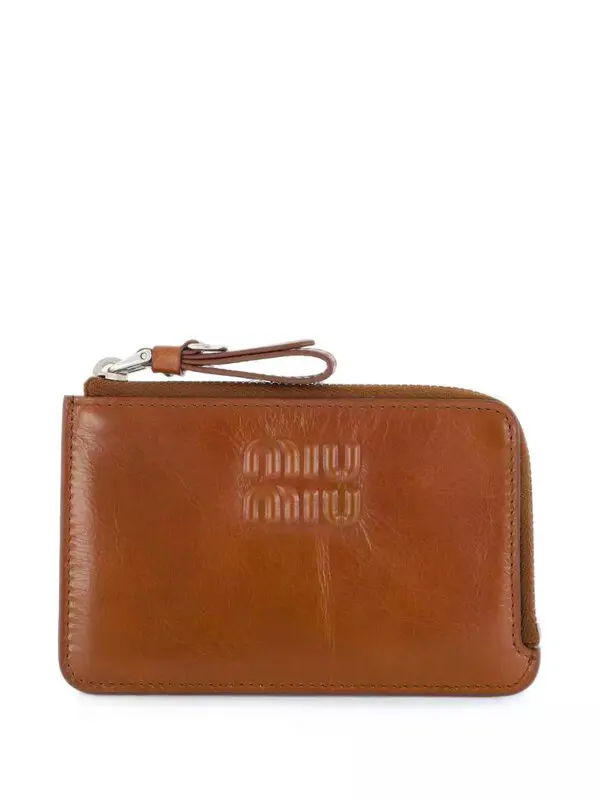 Miu Miu Logo-embossed Leather Clutch Bag