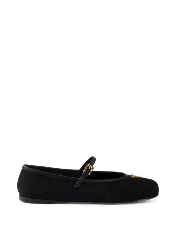 Prada Fabric Ballerinas With Buckled Strap