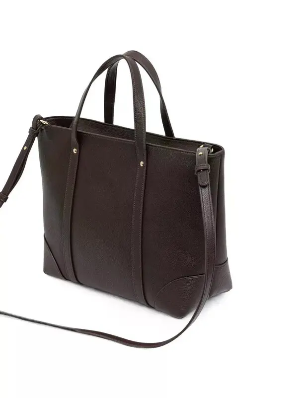 Armani Exchange Grained Leather Handbag With Logo Plaque