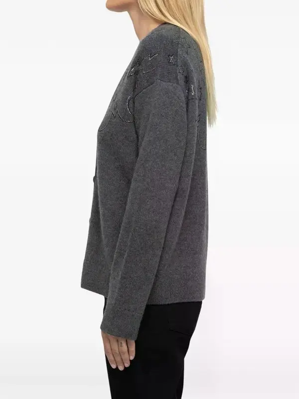 Zadig&Voltaire Mirakz Cashmere Cardigan With Western Rhinestone Motif