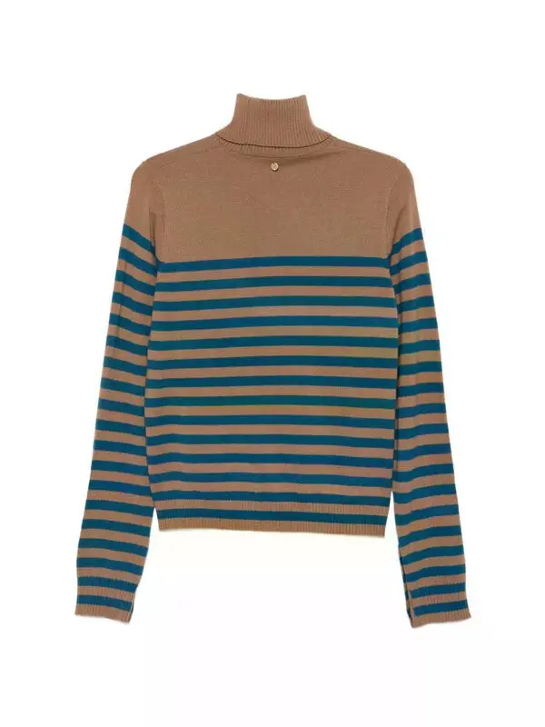 Liu Jo Striped Roll-neck Sweater - Brown