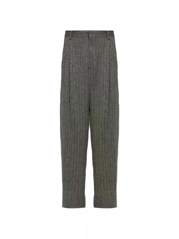 Dsquared2 Herringbone-pattern Pleated Trousers - Black