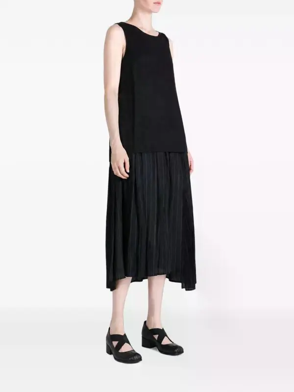 Y’s Pinstripe-pattern Asymmetric Midi Dress