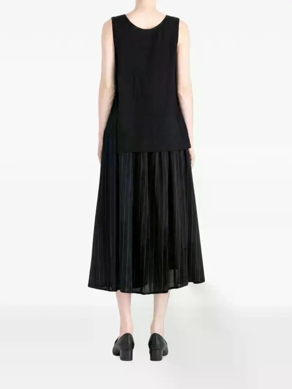 Y’s Pinstripe-pattern Asymmetric Midi Dress