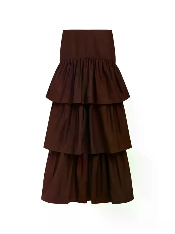 MARIE OLIVER Baylor Tiered Maxi Skirt - Brown