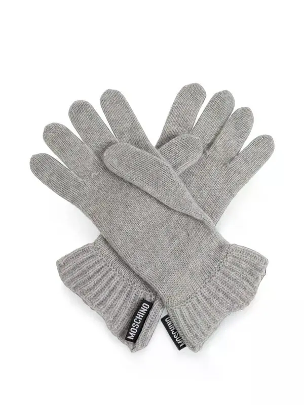 Moschino Logo-patch Ribbed-cuff Gloves