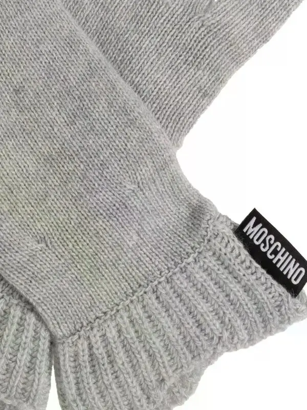 Moschino Patch Knitted Gloves