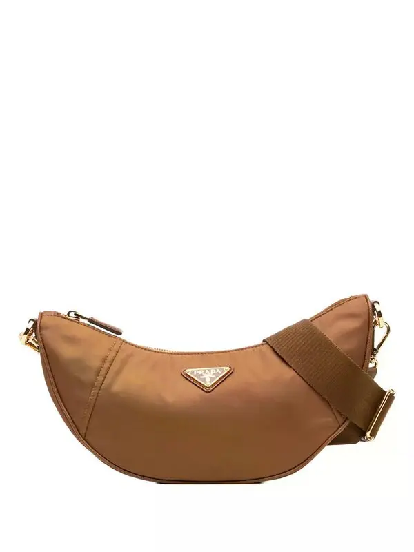 Prada Re-nylon Demi-lune Satchel With Saffiano Leather Trim