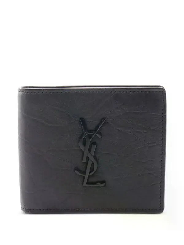 Saint Laurent 2020s Crocodile-effect Wallet - Black