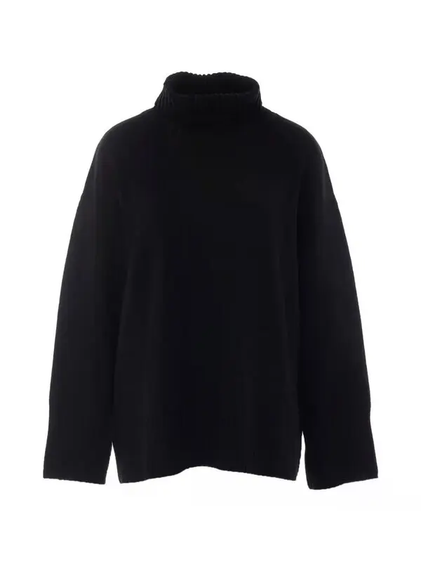 Pinko Ribbed Roll-neck Wool Sweater - Black