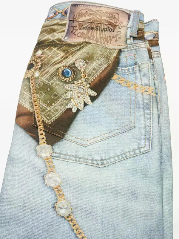 Acne Studios Printed Cotton Canvas Jeans