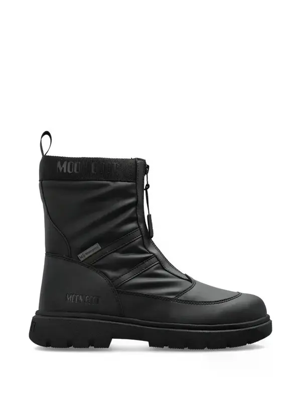 Moon Boot Mb Combat Zip Ankle Boots - Black
