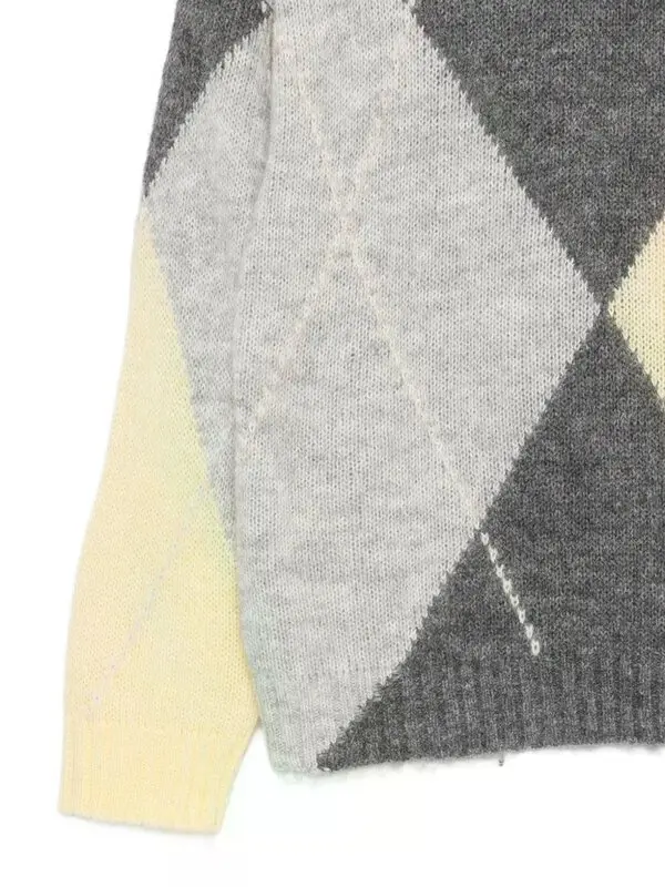 Alpha Studio Argyle Knit Sweater