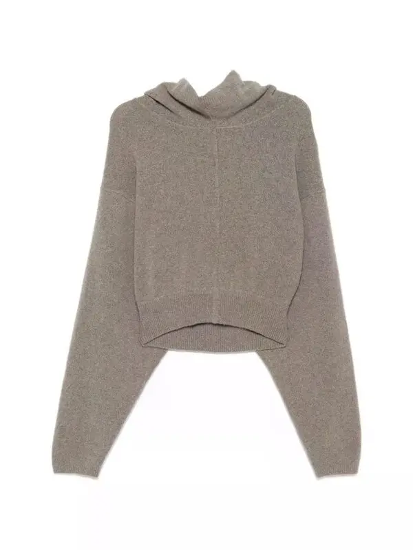 Rick Owens Ribbed-hem Hoodie - Grey