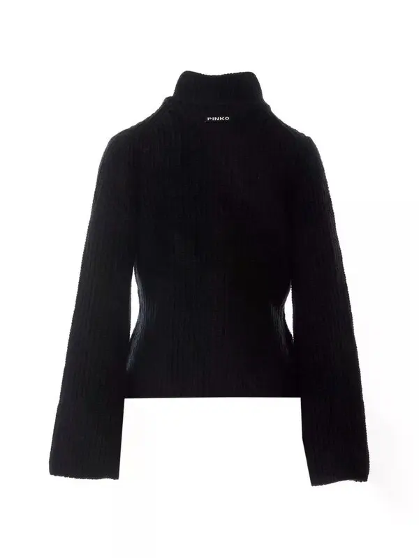 Pinko Ribbed-knit Pocket-detail Cardigan
