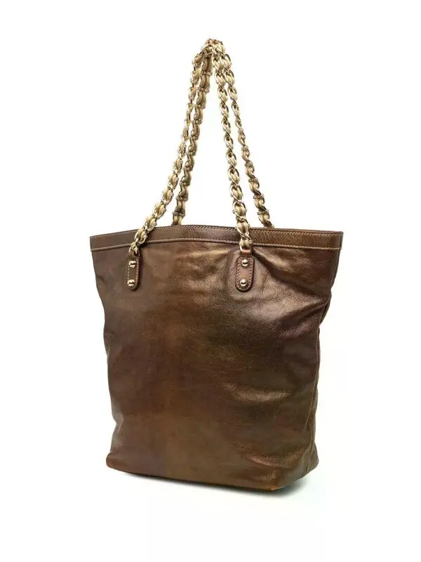 Gucci 2000-2015 Metallic Calfskin Capri Chain Tote Bag