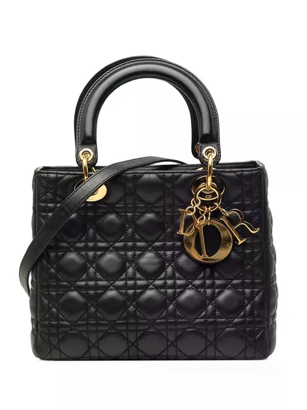 Dior 2010 Medium Lambskin Cannage Lady Satchel