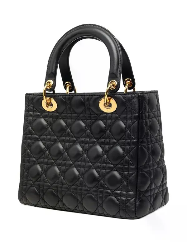 Dior 2010 Medium Lambskin Cannage Lady Satchel