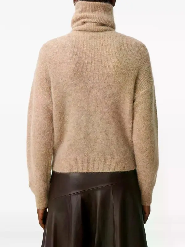 Claudie Pierlot Brushed-effect Knit Funnel Neck Cardigan