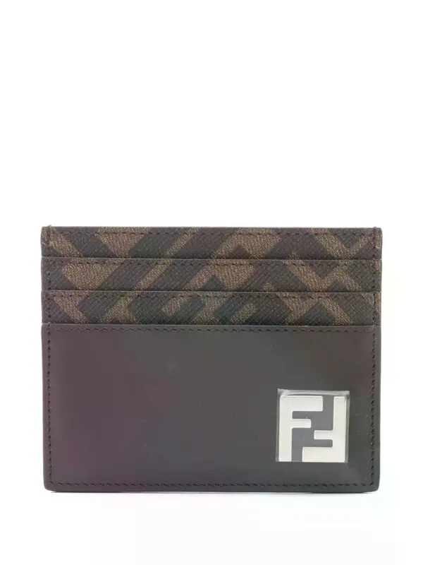 Fendi 2020s Ff-plaque Card Case - Brown