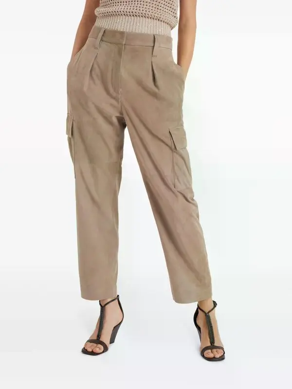 Brunello Cucinelli Straight-leg Suede Trousers