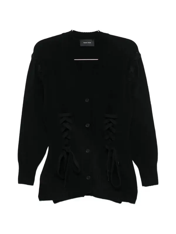 Simone Rocha Lace-up Cardigan - Black