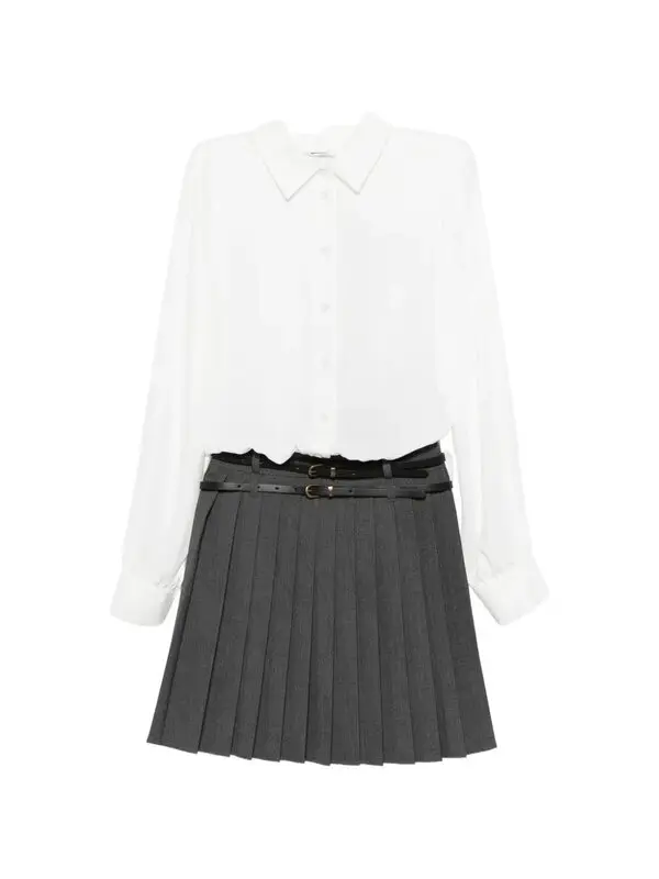 Liu Jo Belted Pleated Midi Dresse - Grey