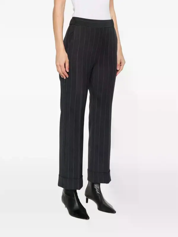 EMME Pinstripe-print Turn-up Trousers